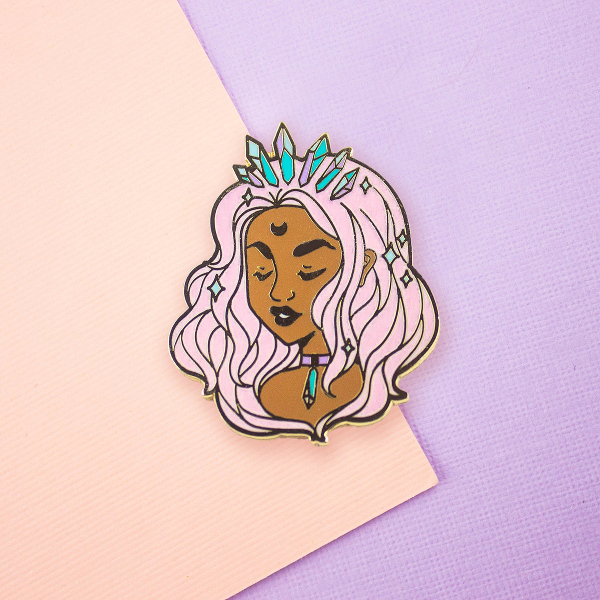 Crystal Babe Enamel Pin – Floating Forest Studio