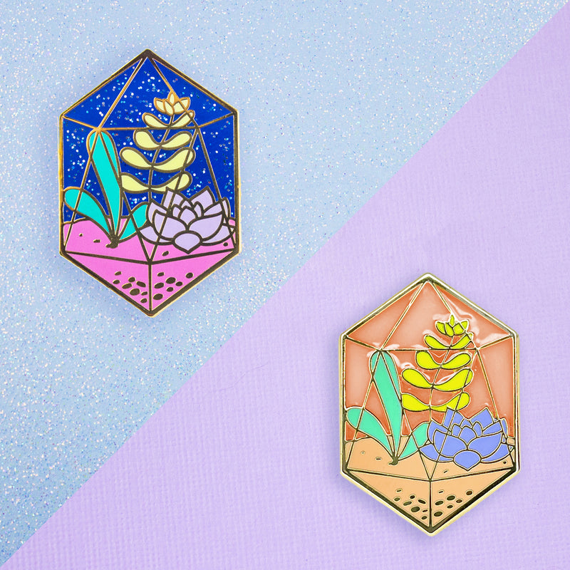 Diamond Terrarium Enamel Pin – Floating Forest Studio