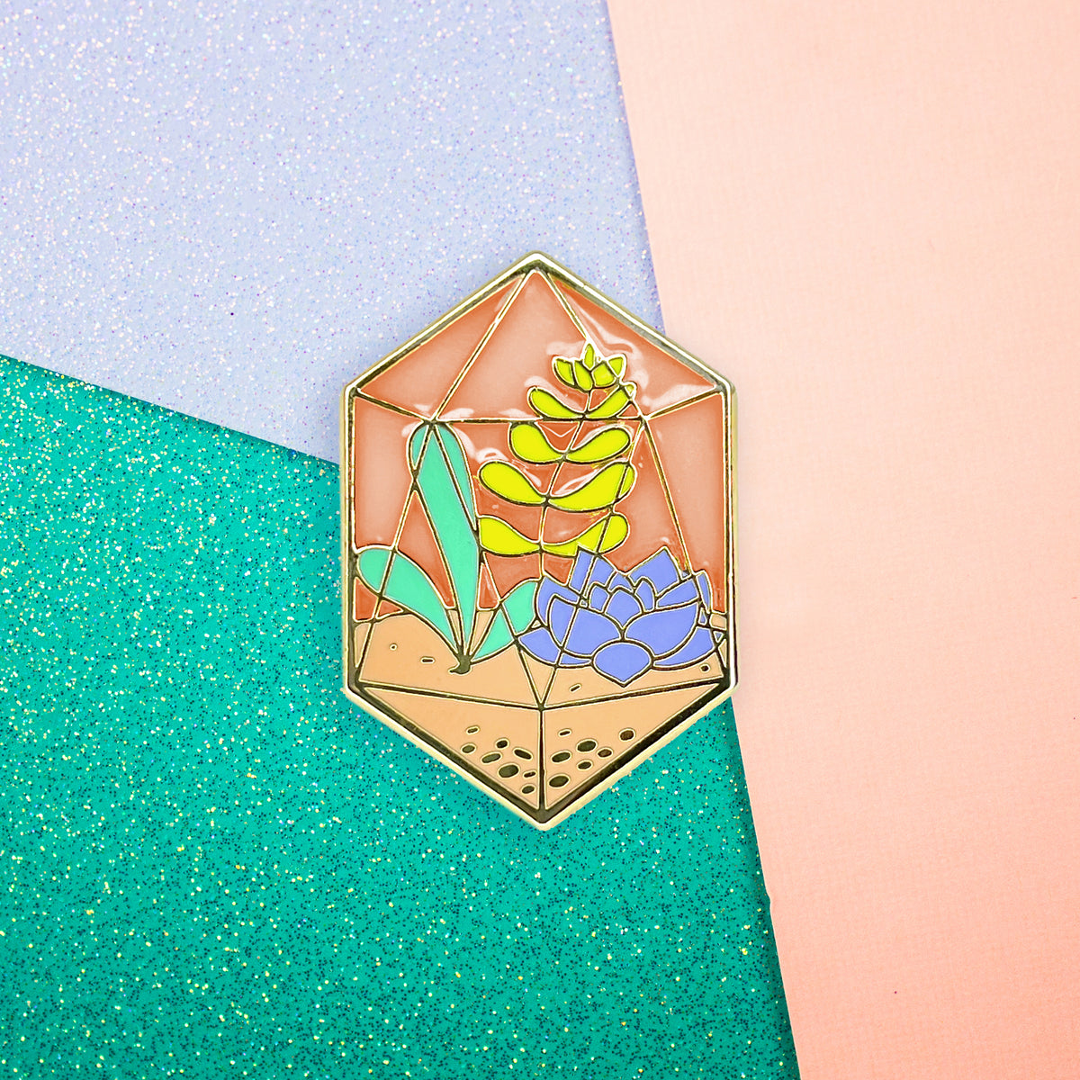 Diamond Terrarium Enamel Pin – Floating Forest Studio