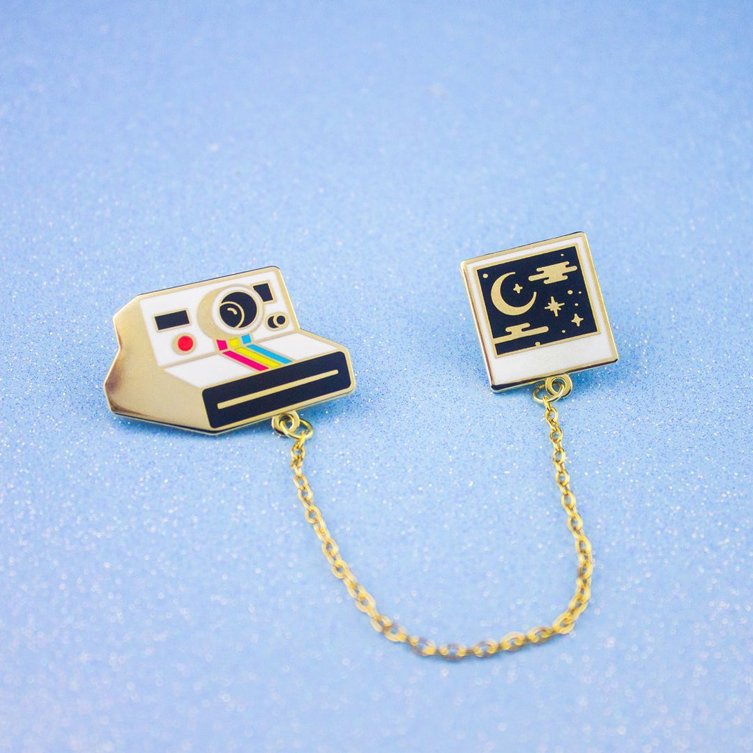 Sweet Dreams Polaroid Enamel Pin Collar Set with Chain – Floating ...